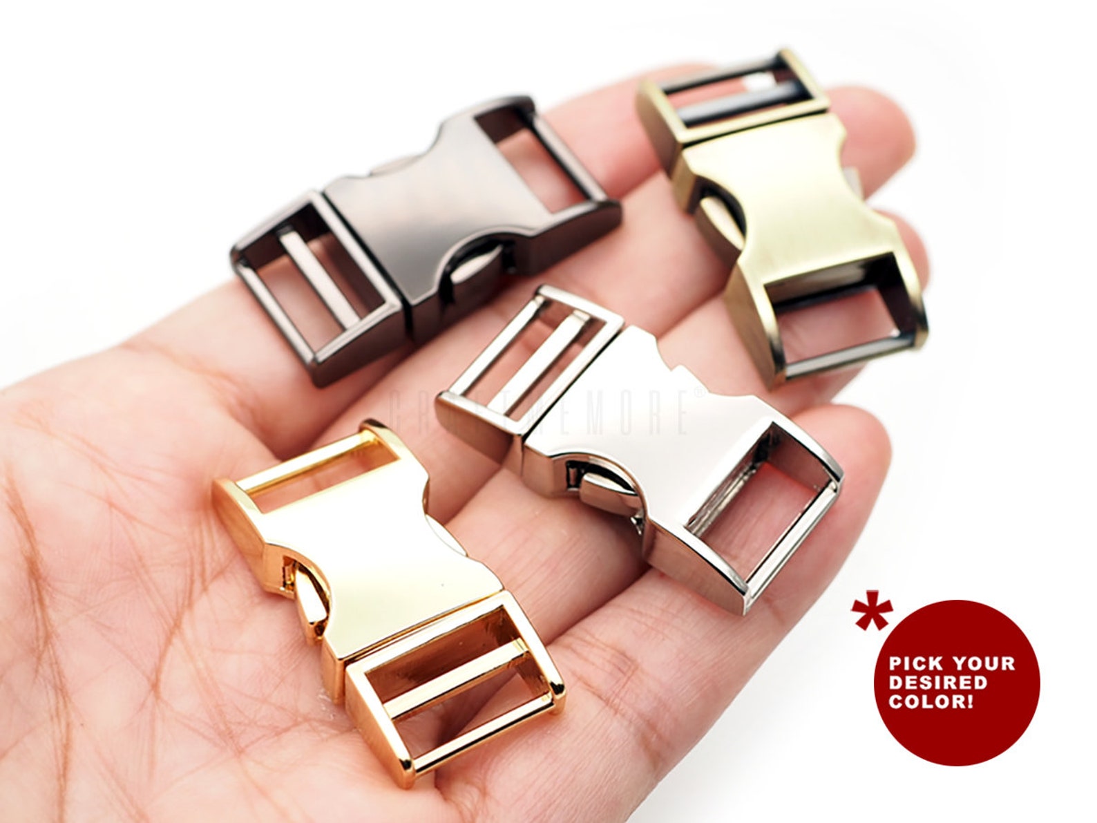 5pcs 1/2 Inch Metal Curved Side Release Buckle Clip Lock for Belt Strap ...