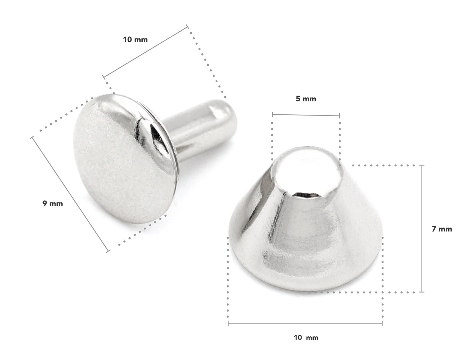 Set of 10mm Flat Cone Purse Feet Rivet Setter Snap Leather | Etsy