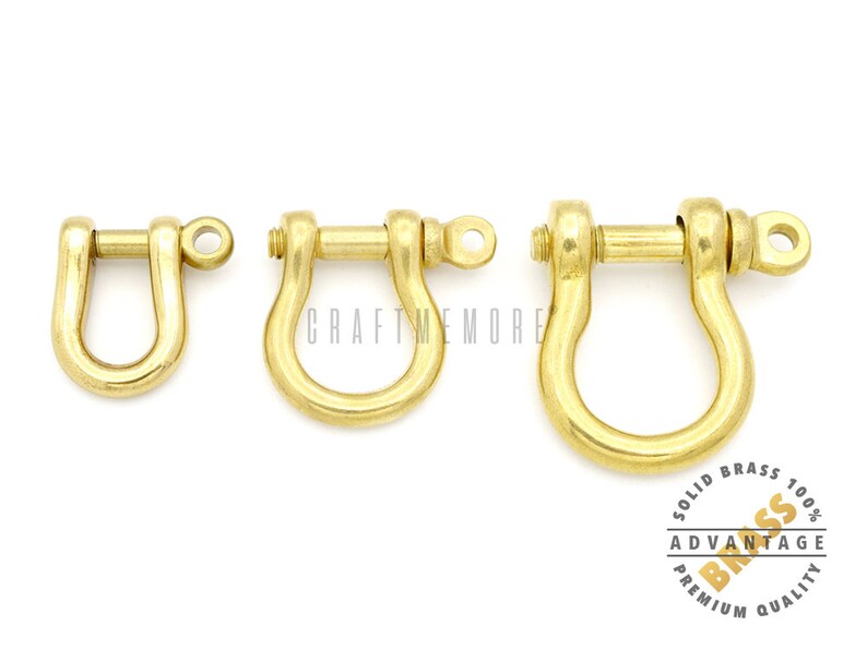 1pc Multi Size Solid Brass Shackle Screw Ring Joint Connect Key Chain ...