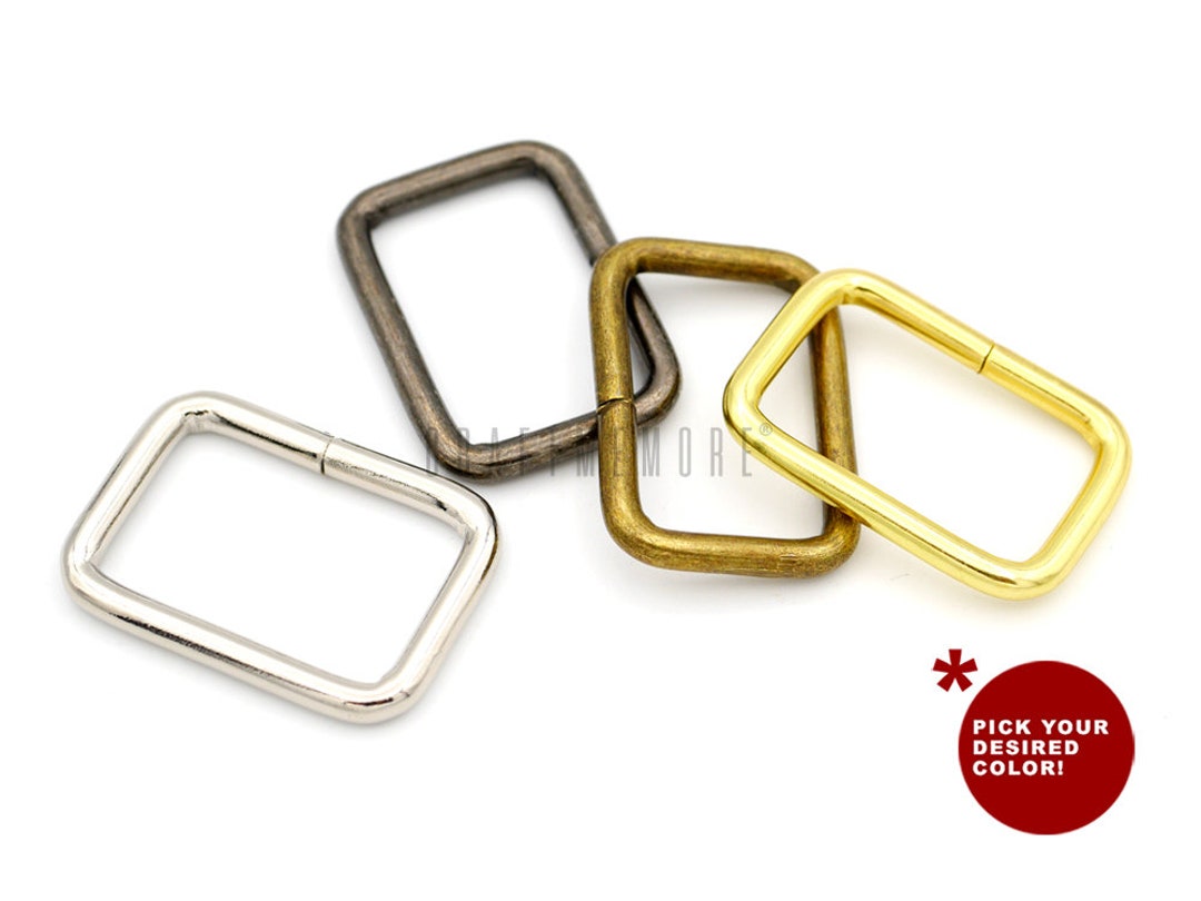 20pack 5/8" 3/4" 1" Metal Rectangle Buckle Ring for Bag Belt Loop Strap ...