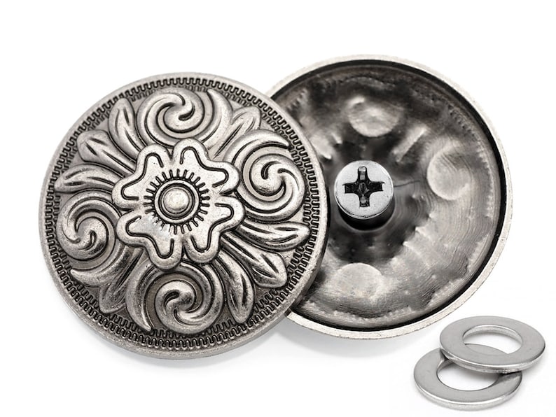2pack 1-1/4 Inches Antique Navajo Vintage Screw Back Conchos Cowboy ...