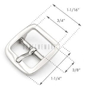 4pack 3/4 Inch Single Prong Belt Buckle Square Center Bar Buckles Purse ...