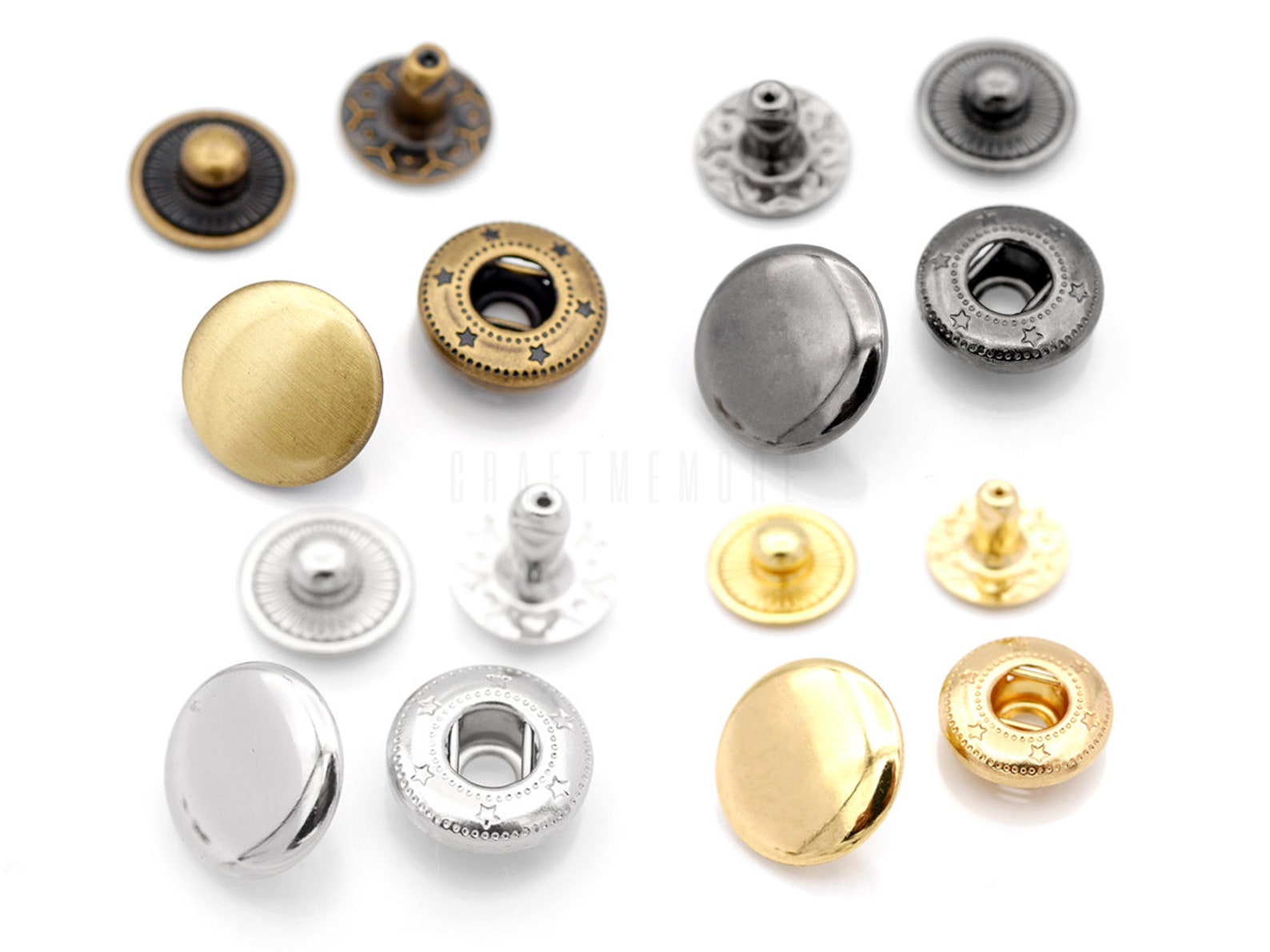 Solid Brass Snap Buttons S-spring Socket Popper Fasteners - Etsy