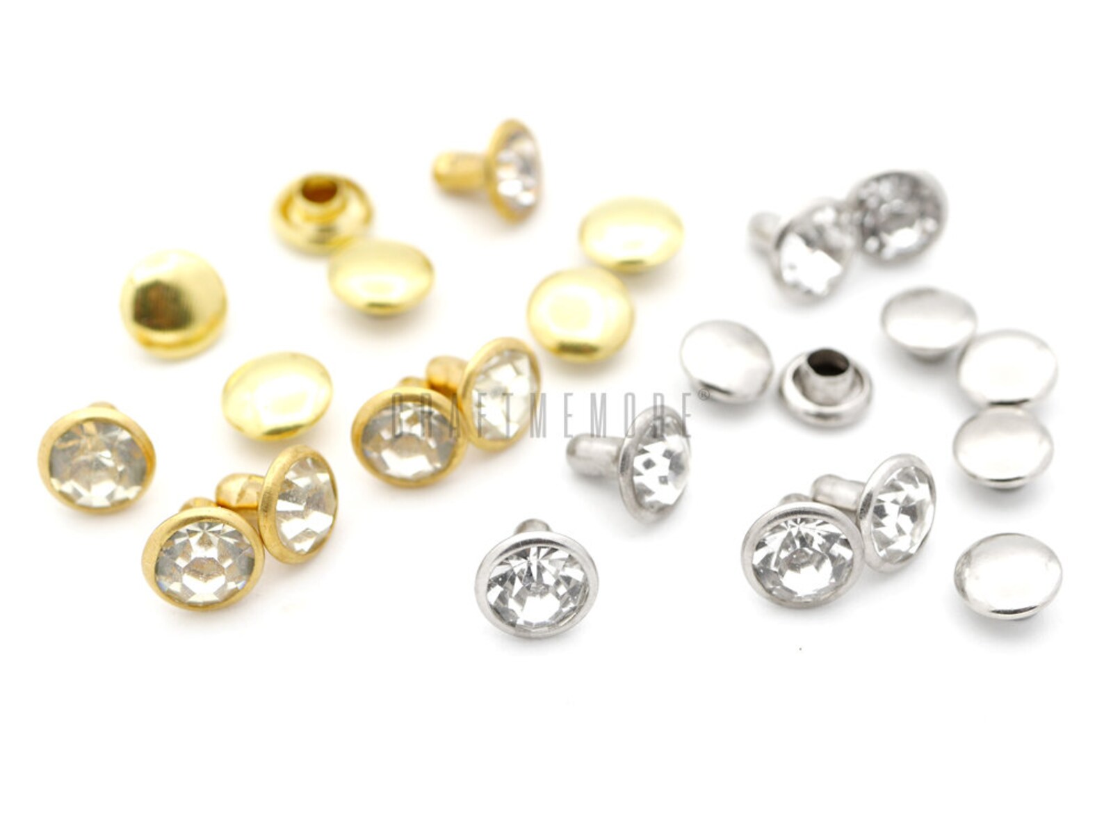 50sets 7mm Czech Crystal Rhinestone rivets Diamond Riveting | Etsy