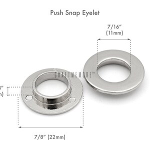 Metal Push Snap Together Grommet FLAT Surface Snap Rings Eyelet O-rings ...