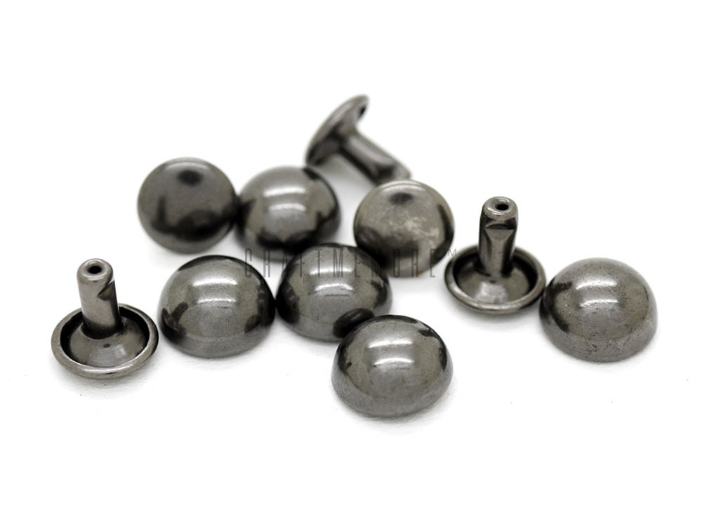 100 Pack Multi-size Gunmetal Black Round Dome Double Cap | Etsy