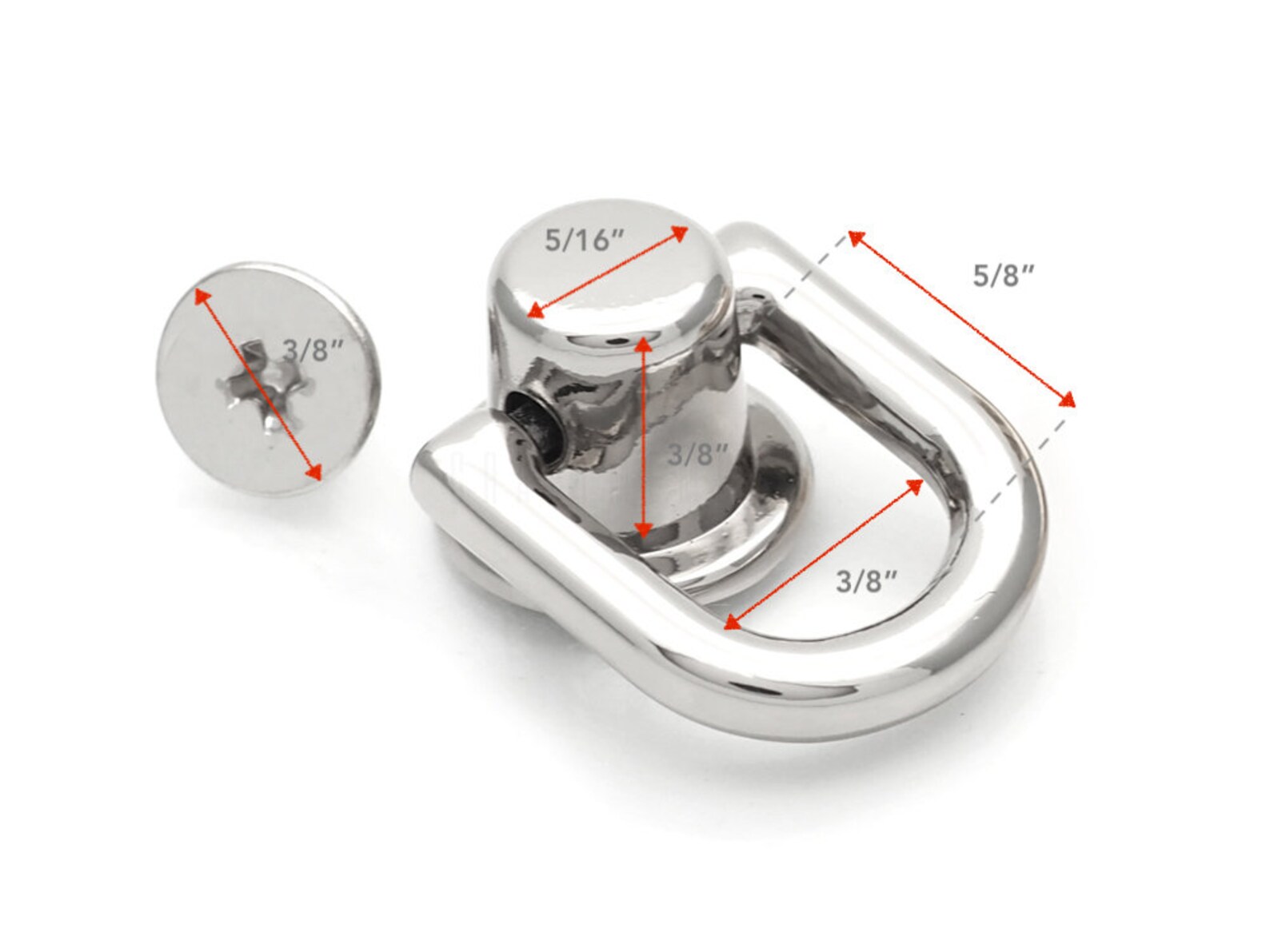 4 Pack 3/8 Inch D-ring Chain Connector Chicago Screw Post With Ring ...