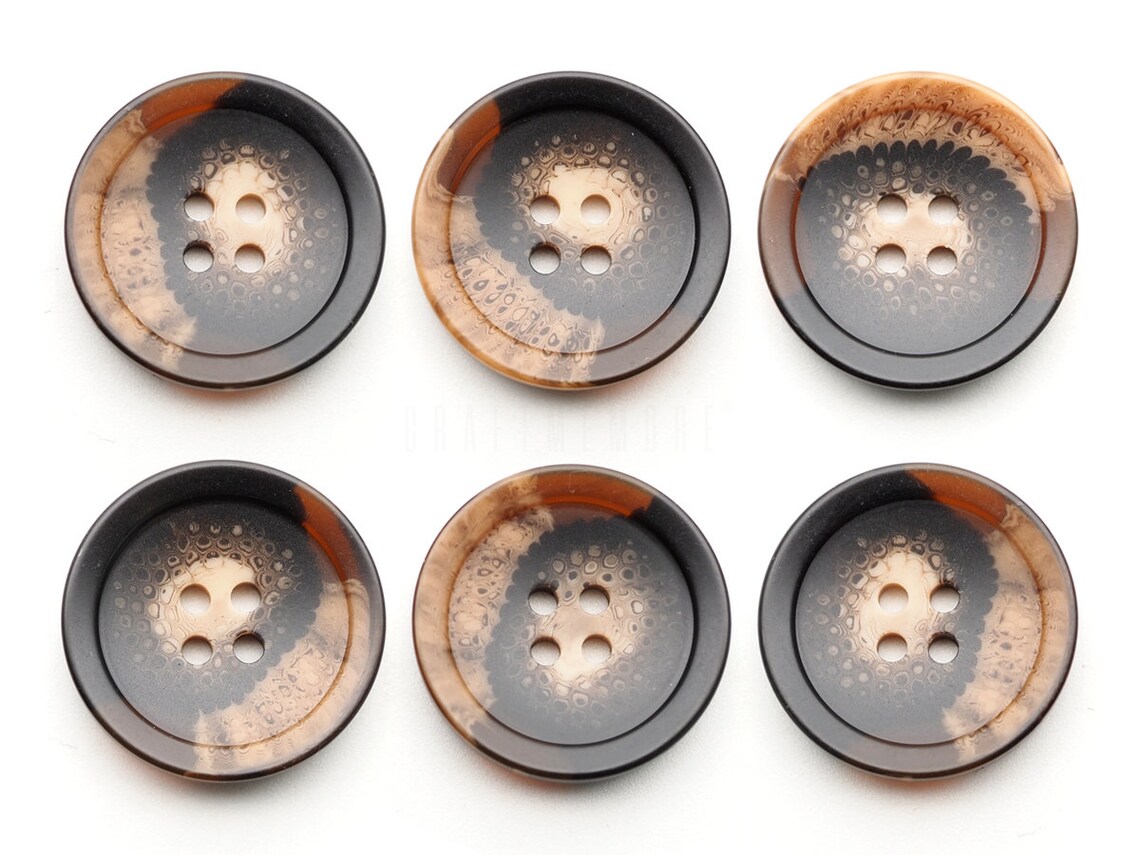 12pcs HORN Resin Buttons 4 Holes Imitate Nature Button for Garment ...