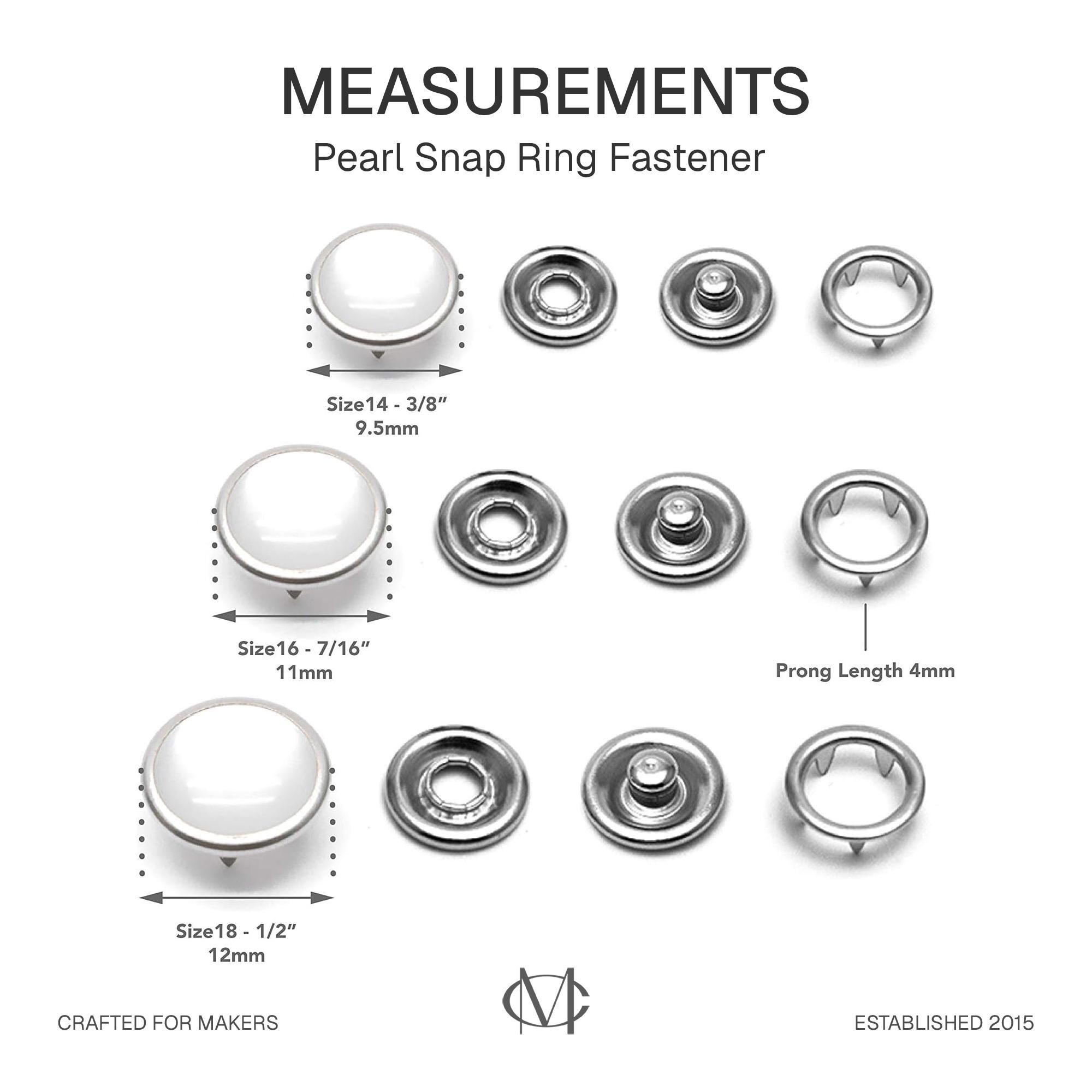 144 Sets Pearl Snap Fasteners 12mm, Western Shirt Snap Buttons, Prong ...