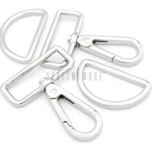 2sets 1-1/2" Snap Push Gate Hooks Metal Swivel Snap Hooks With D Rings ...