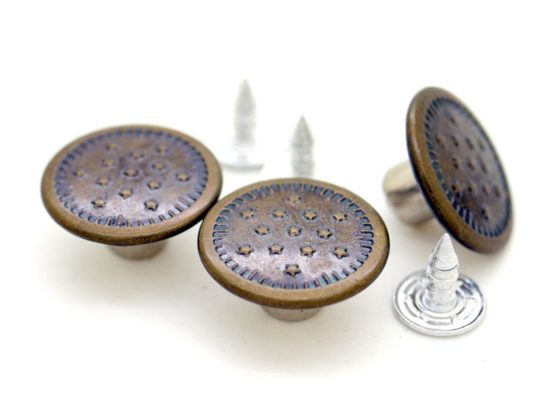 10pack Jean Tack Shank Buttons Star Pattern Jean Tack Buttons | Etsy