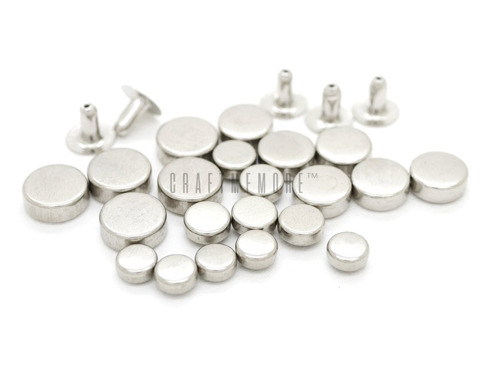 100pcs Silver Tone Single Cap Flat Head Tablet Rapid Rivets | Etsy