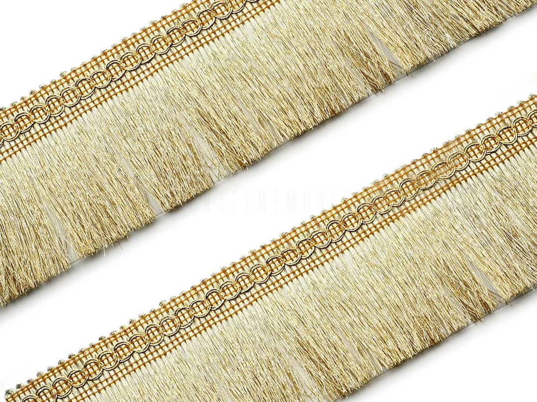 1yd Metallic Gold Chainette Fringe, Gold Trim, Fringe Tassel Trim, Gold ...