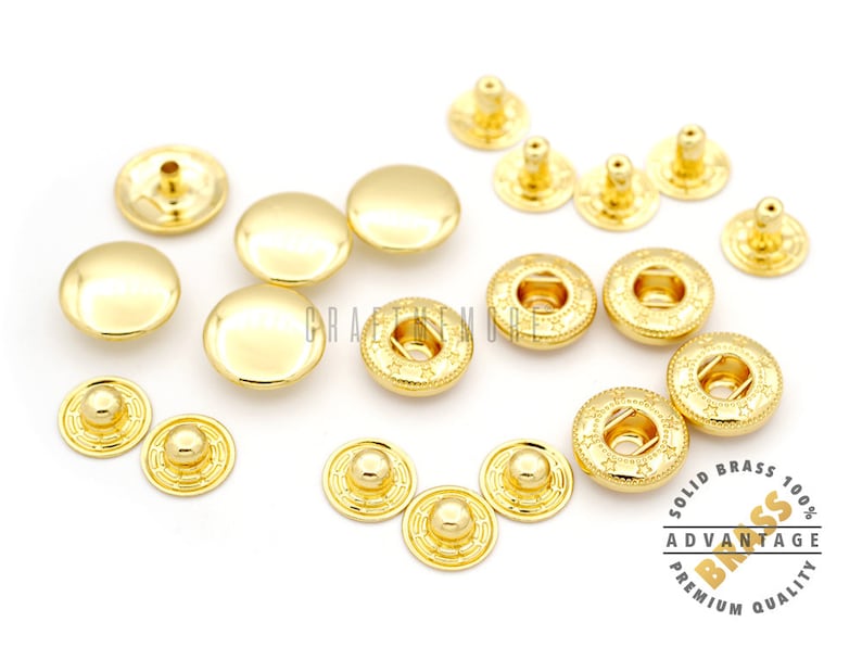 Solid Brass Snap Buttons S-spring Socket Popper Fasteners - Etsy