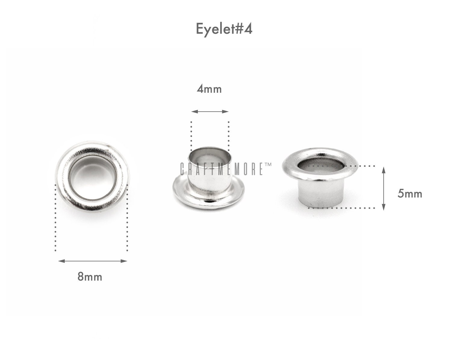 Tiny Metal Eyelets Mini Grommets 2mm 3mm 4mm No Washer Self Backing ...