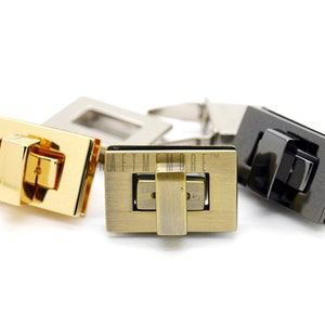 2pack 1-1/8" Mini Rectangle Twist Turn Locks Purse Closure Premium ...