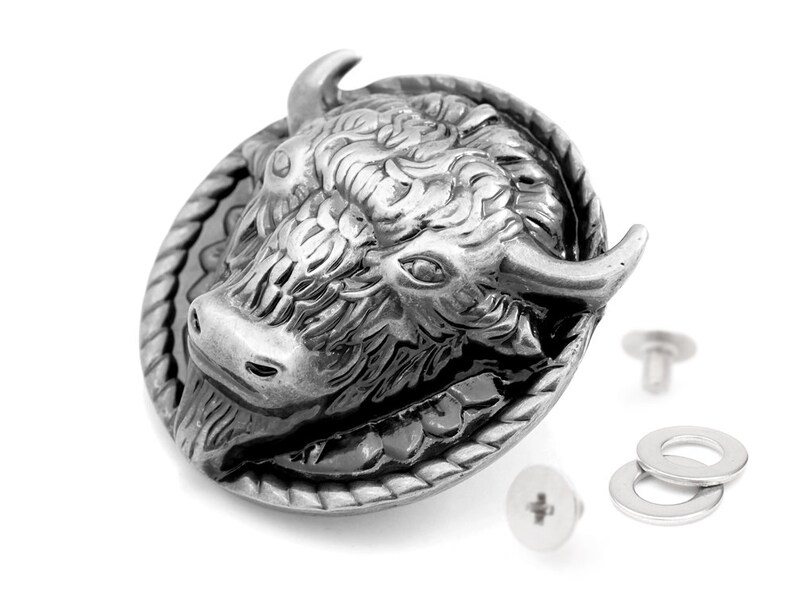 1 Inch Buffalo Concho Bison Bull Screw Back Concho Gaur Rodeo | Etsy