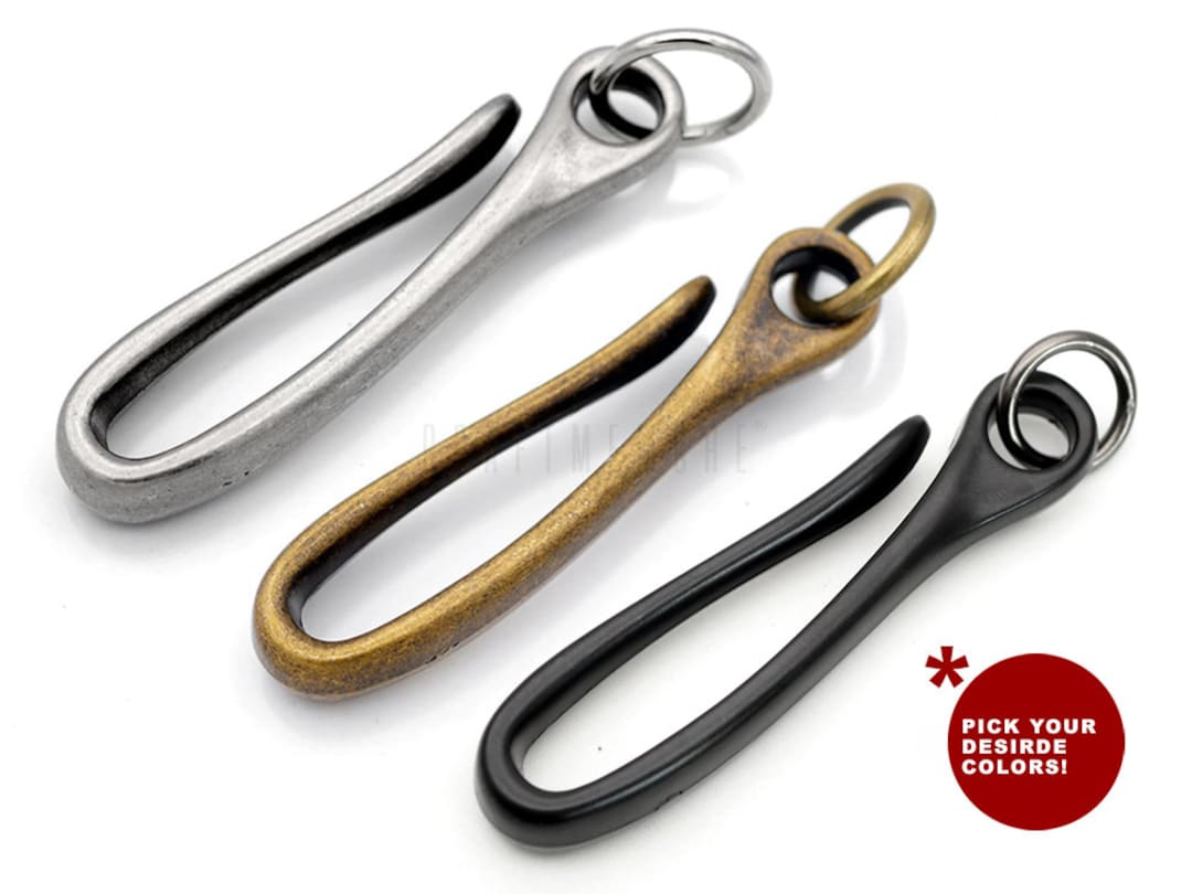 2pcs Japanese Fish Hook Key Ring Wallet Holder Alloy Belt Clip Leather ...