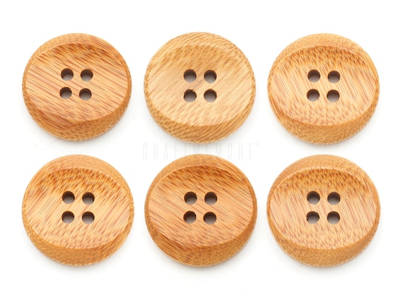 Bamboo Buttons 4 Holes Concave Wood Button for Garment Sewing - Etsy