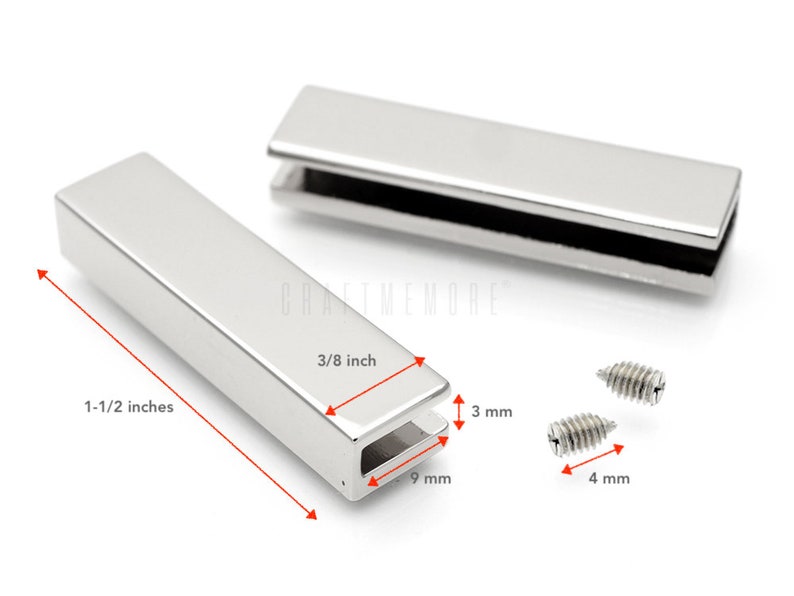 1-1/2inch Belt Tip Webbing Tip Screw in Strap End Caps DIY | Etsy
