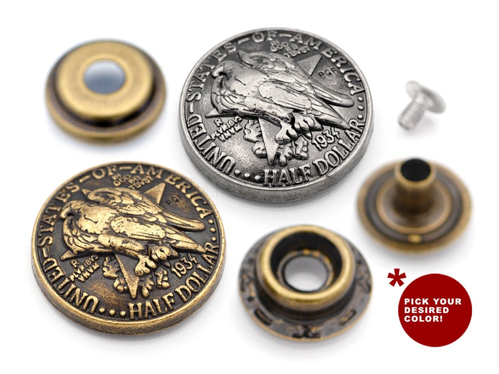 2sets 1inch Eagle Dollar Coin Concho Snap Fasteners - Etsy