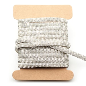 6mm Rhinestone Rope, Crystal Trimming With Velvet Fabric for Fashion ...