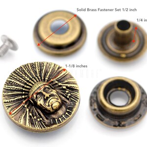 2sets 1-1/8inch Indian Coin Concho Snap Fasteners Ring-socket Snaps ...