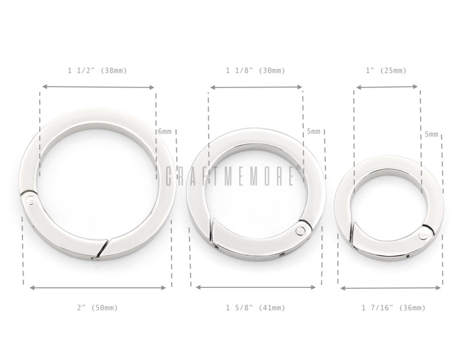 2pack Multi-size Flat Spring O-rings Snap Clip Hardware for | Etsy