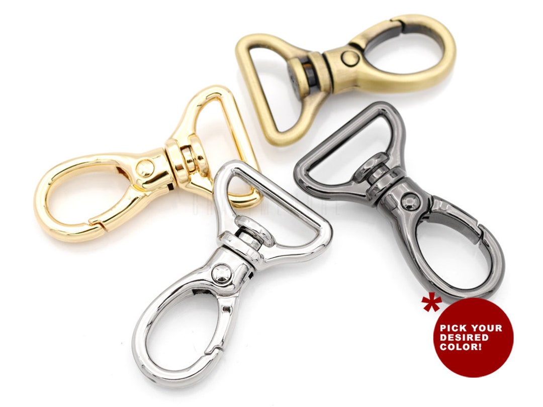 2pcs Oval Snap Hooks Metal Push Gate Swivel Lobster Clasp Keychain Clip ...