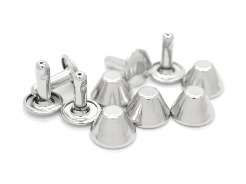 Set of 10mm Flat Cone Purse Feet Rivet Setter Snap Leather Craft Tool ...