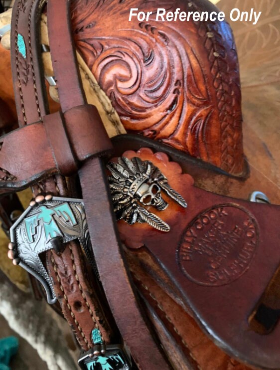 2pcs Skull Concho Screw Back Indian Head Tribal Cheif Conchos - Etsy