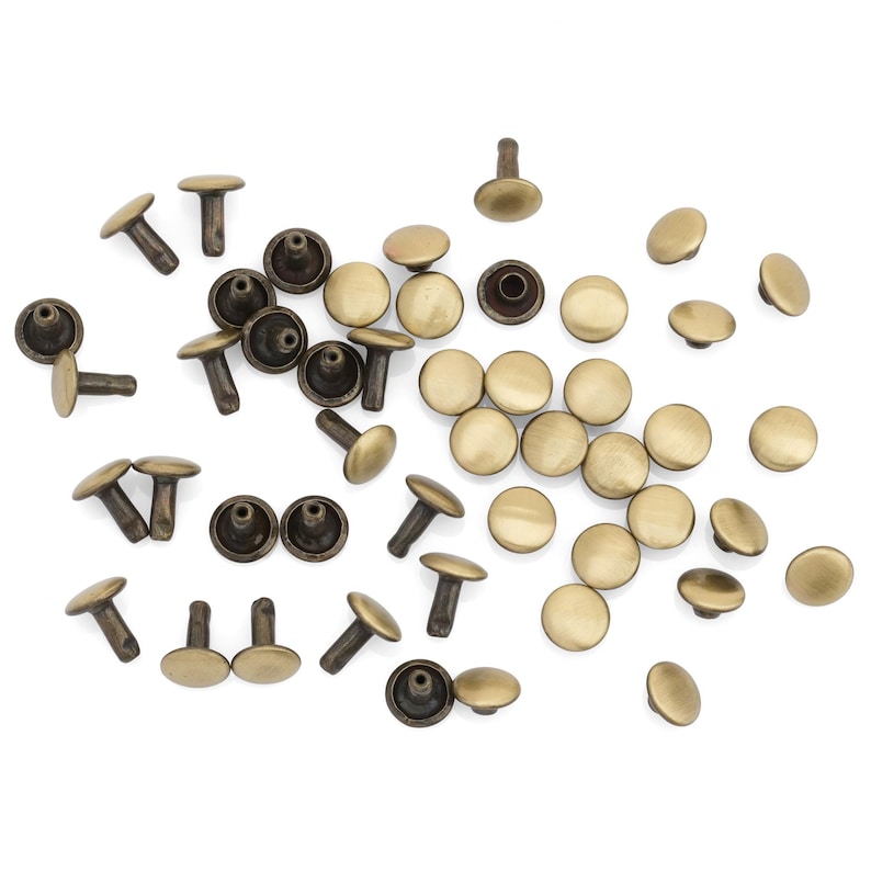 100 Pack Multi Size Double Cap Rivets – High-grade Round Rivets for ...