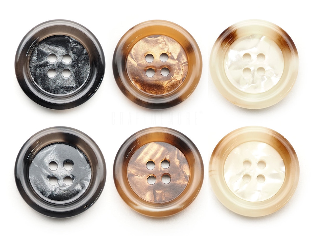 Tortoise Color Resin Buttons 4 Holes Double Layer Button for Garment ...