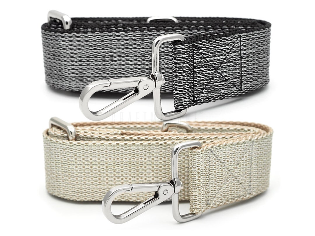 Wide Shoulder Strap Metallic Tone Adjustable Bag Handle Crossbody Nylon Belt Replacement JK08-09 ...