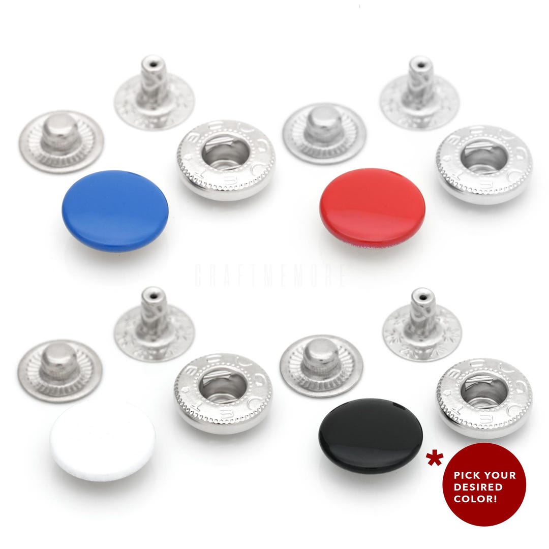 144 Pack Heavy Duty Durable Snaps Colored Snap Buttons S-spring Socket ...