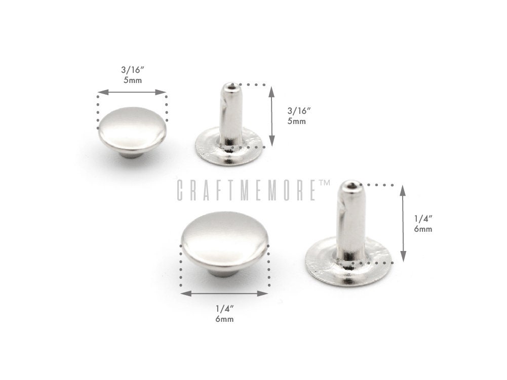 200pack Multi Size Single Cap Rivets Round Leather Rivet - Etsy