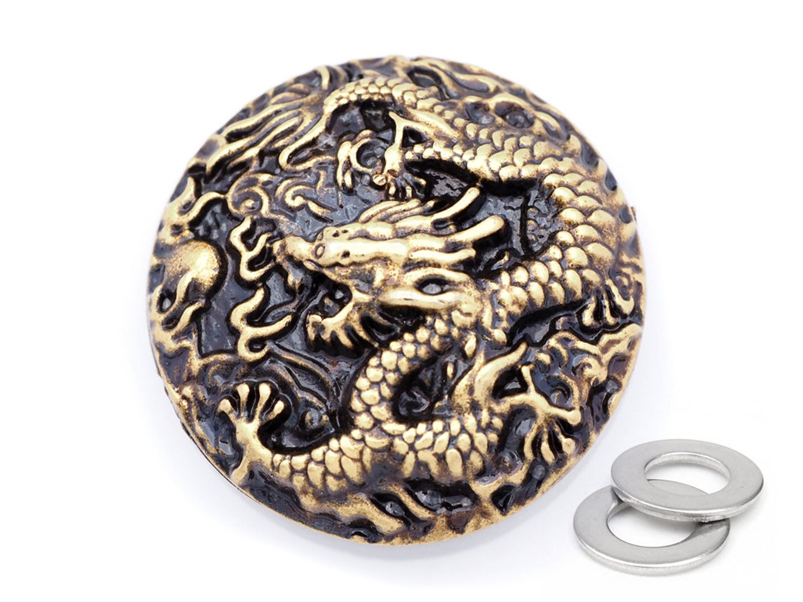 2pcs 1-3/8 Chinese Dragon Concho Screw Back Leather - Etsy
