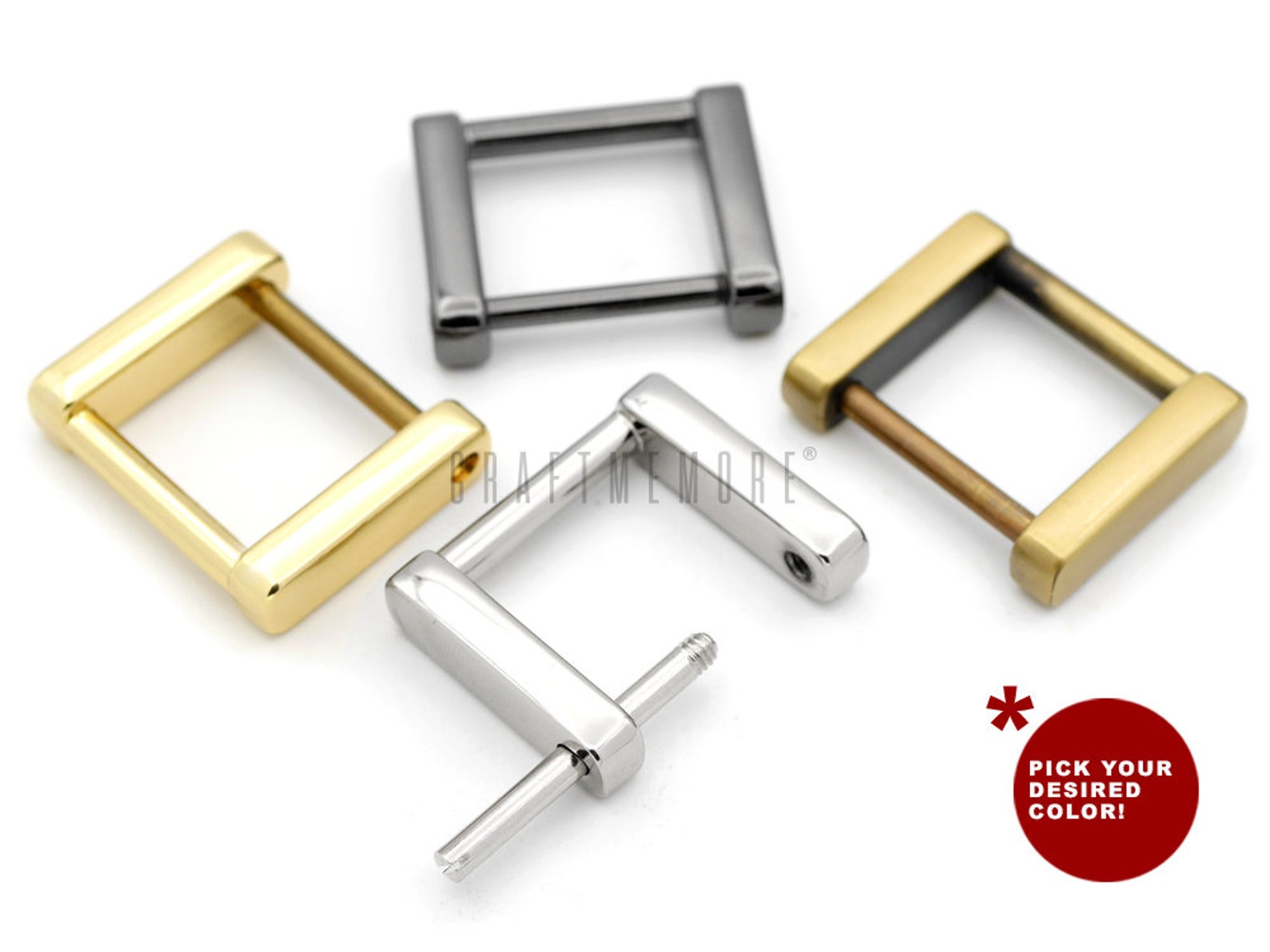 4pack Multi-size Rectangle Screw Rings Buckle Strap Connector ...