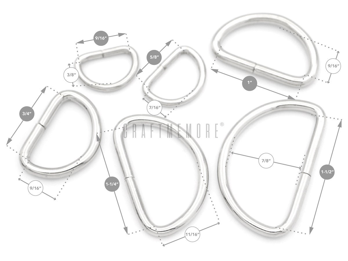 20 pack 1-1/4 or 1-1/2 inch D-Ring Findings Metal | Etsy