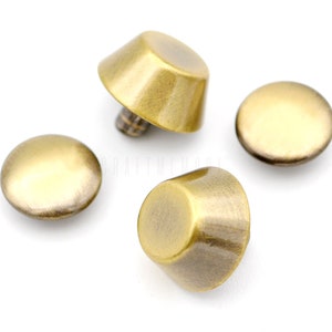 10pack 11mm Flat Cone Rapid Rivet With Round Post Caps for Bags Belts ...
