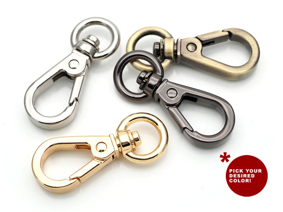 4pcs 3/8"wide Push Gate Hooks Alloy Metal Swivel Snap Hooks VTP#9390-3 ...