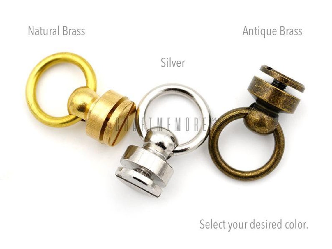 2pack Wallet Chain Connector Solid Brass Ball Post Screwback O-ring ...