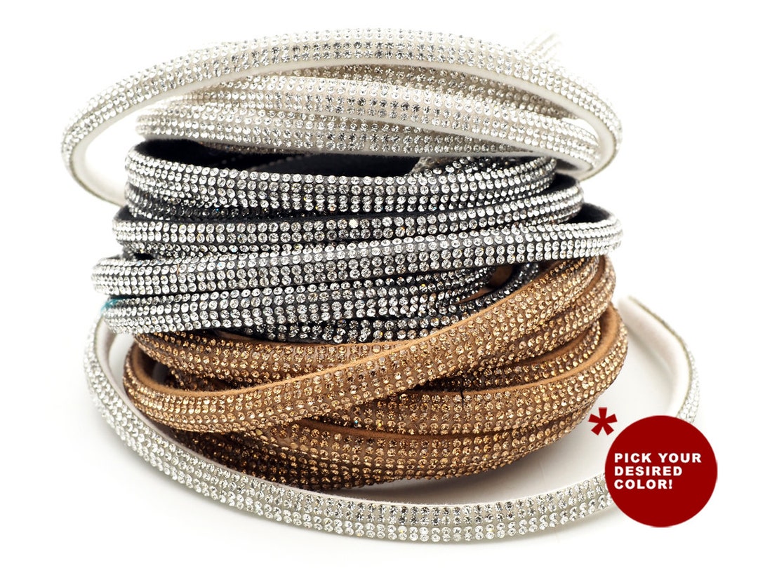 6mm Rhinestone Rope, Crystal Trimming With Velvet Fabric for Fashion ...