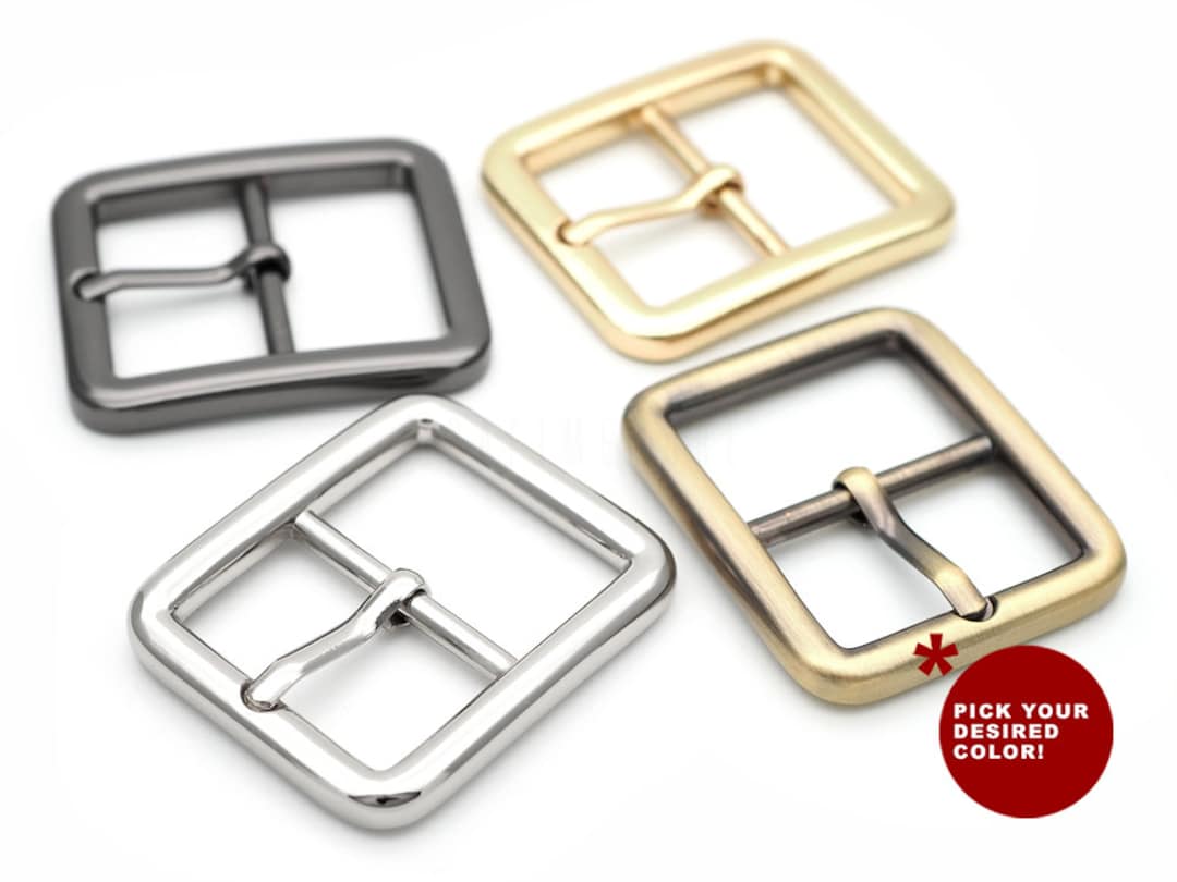 1 Inch Single Prong Belt Buckle, Square Center Bar (4pcs) - Etsy