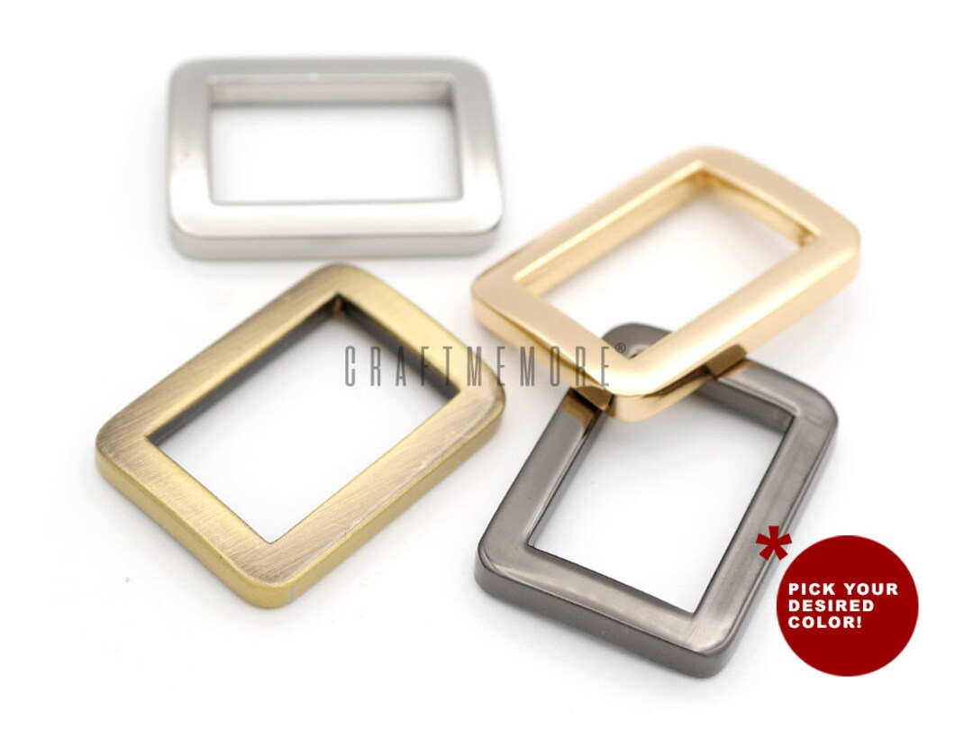 6pack Multi-size Flat Rectangle Rings Buckle for Bag Belt Strap Webbing ...