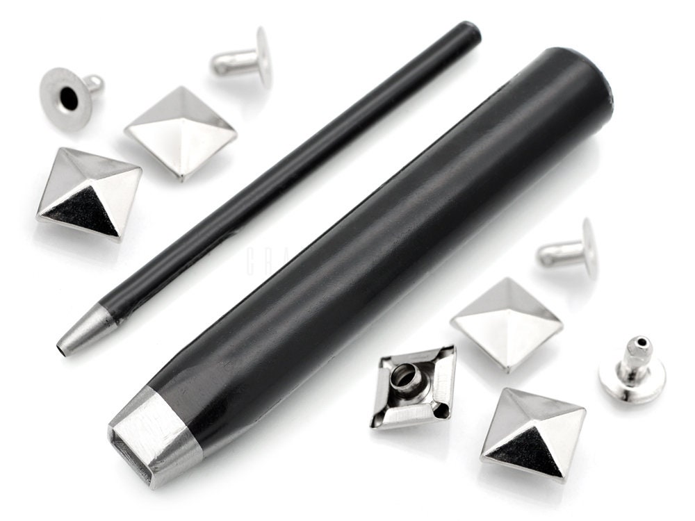 7mm 10mm Spike Pyramid Rivet Setter Tool with Hole Punch | Etsy