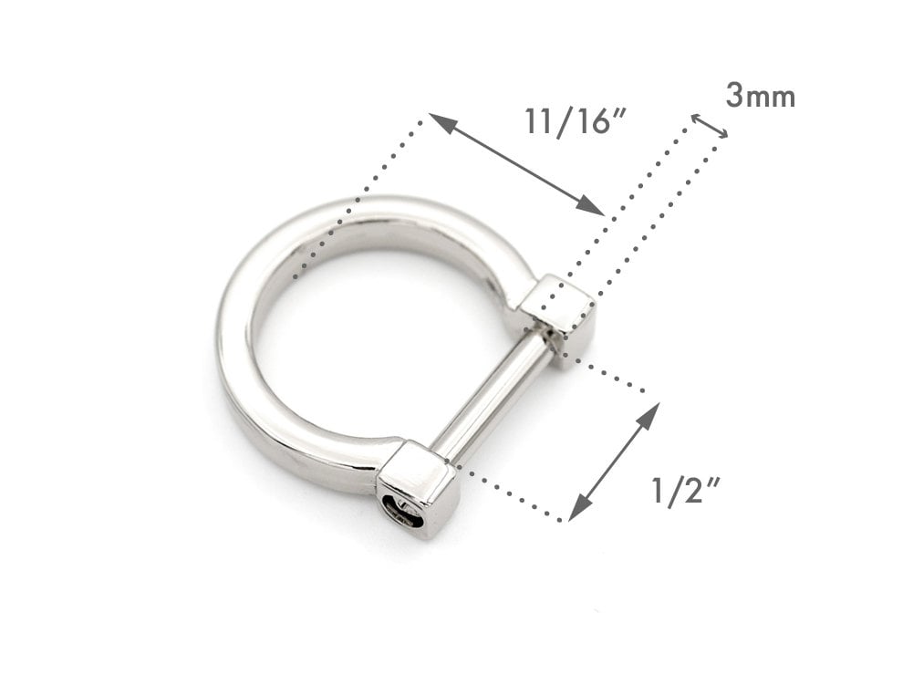 4pack 1/2inch Tiny D-rings With SCREW Shackle Horseshoe U | Etsy
