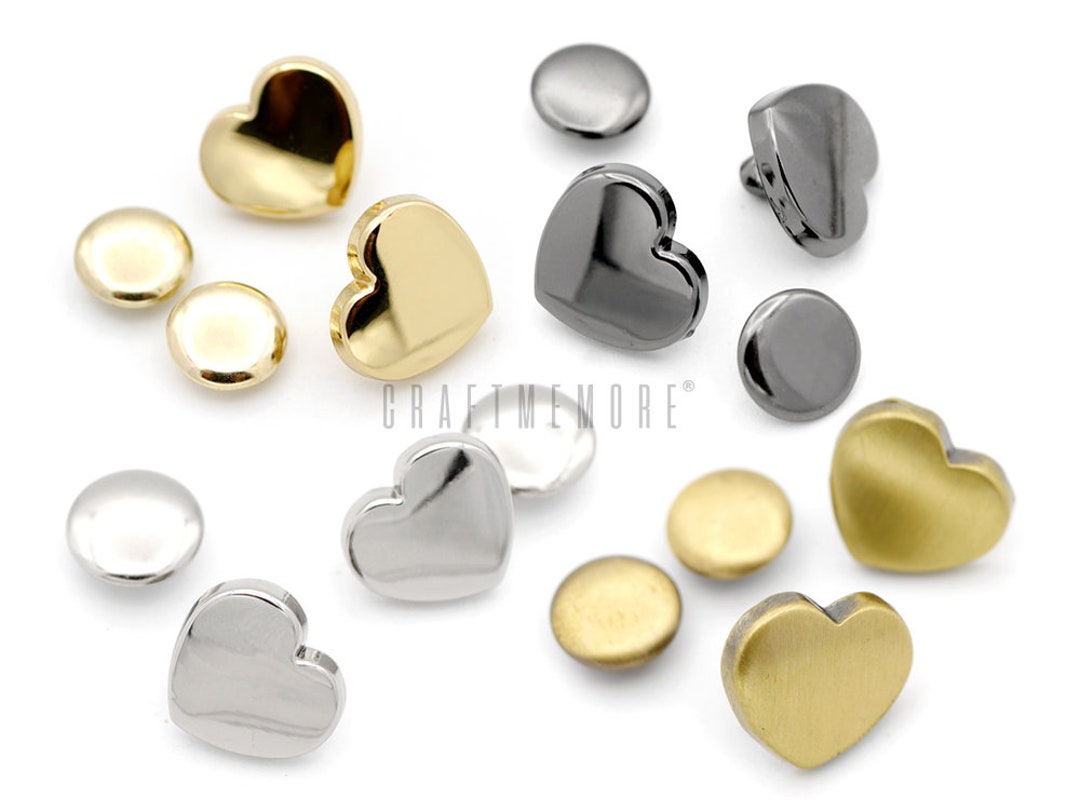 Heart Rivet 12mm Rapid Rivet Studs Metal Heart Shape Decorative Leather ...