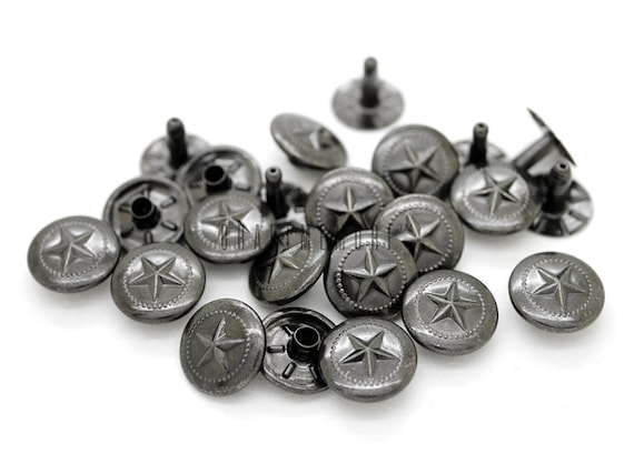 Pack of 12mm Gunmetal Black STAR Rapid Rivet Studs for Bags - Etsy