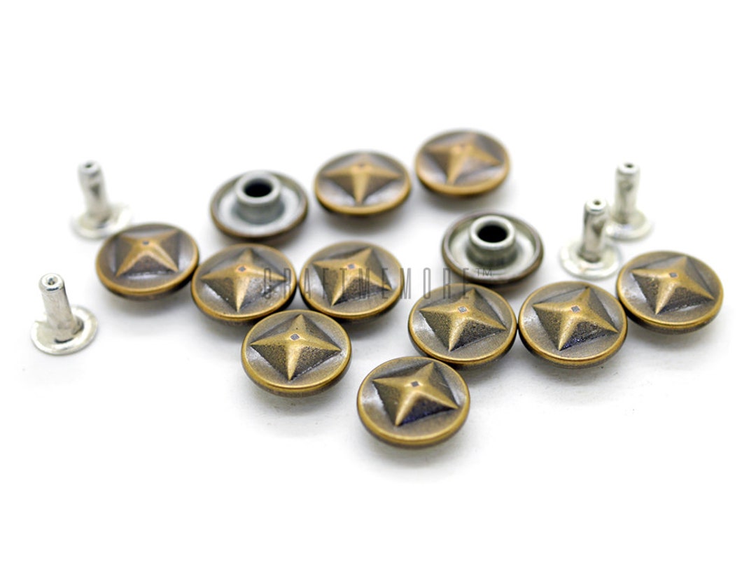 Antique Brass Ninja Star Rivets, Leathercraft Studs (10mm) - Etsy